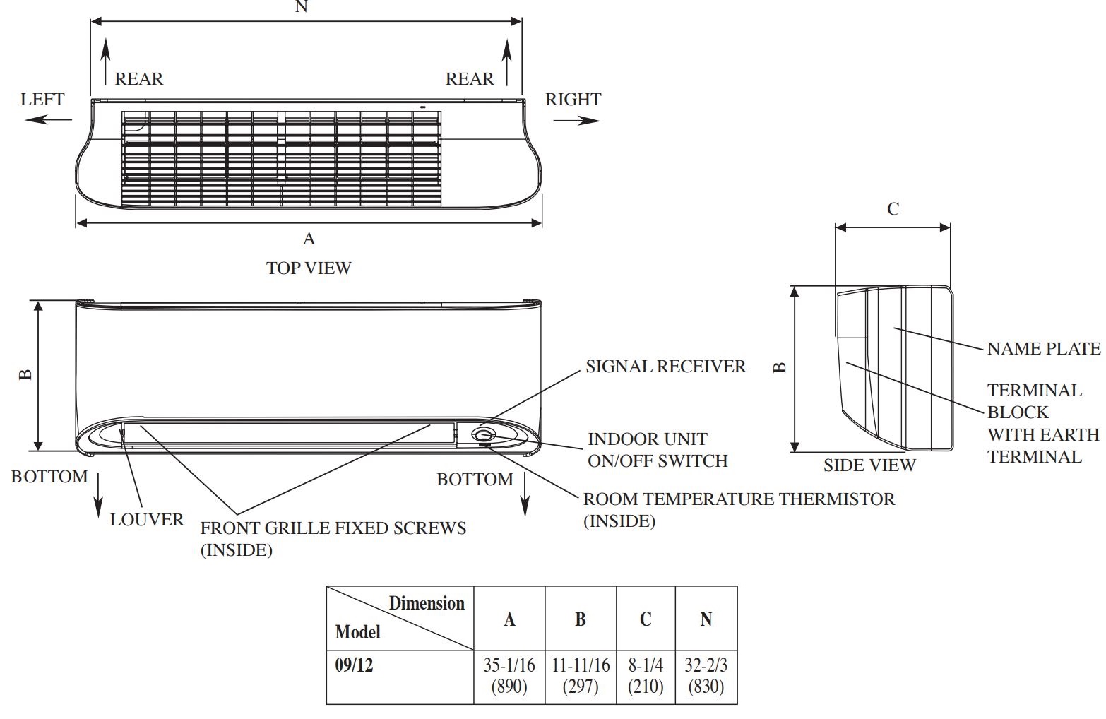 Ductless Mini-Split Systems 12K, Indoor Wall Mount, Single-Zone, 208 ...