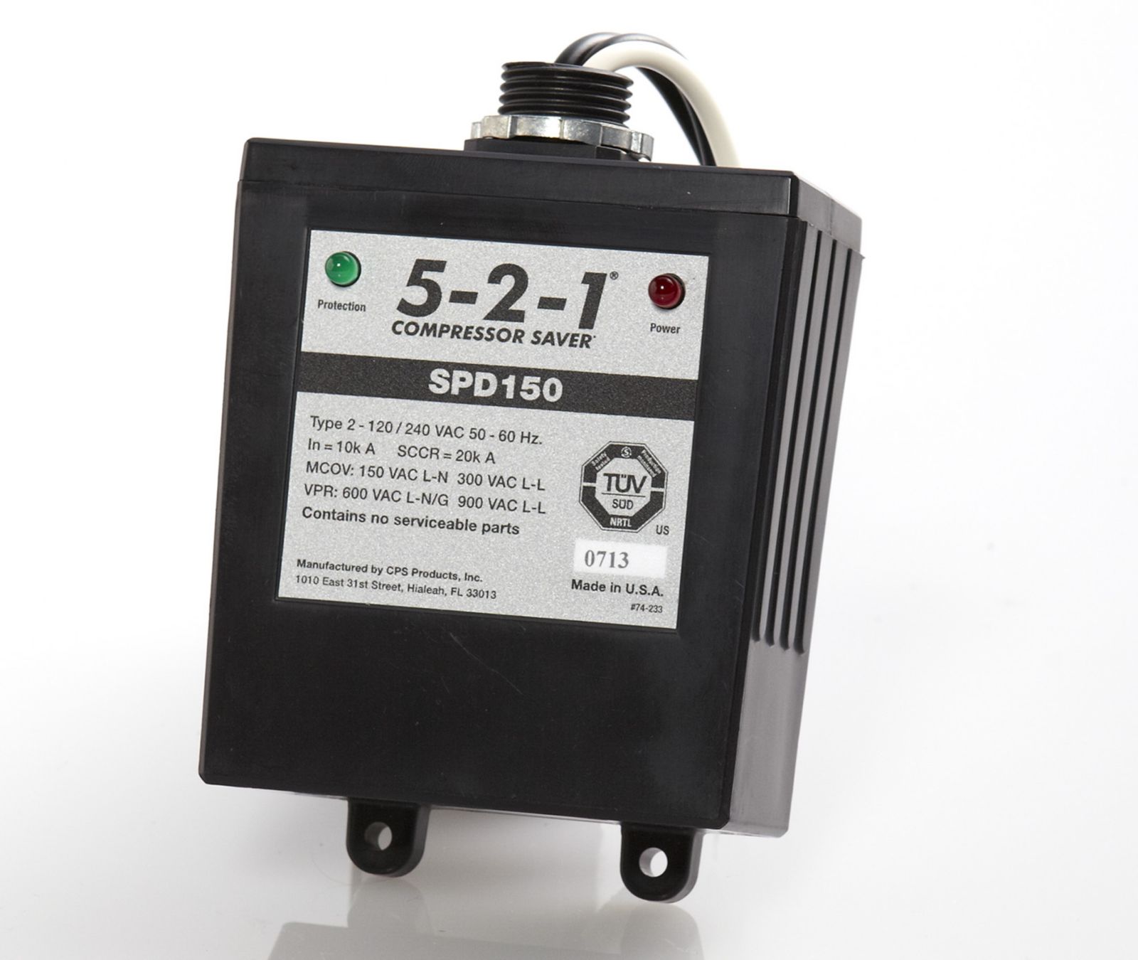 Surge Protector, Type 2, 100 kA, IP67, 4X, Meets TUV, UL