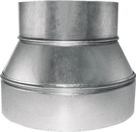 Duct Reducer, 3-PC, Plain, 10 in x 6 in, 28 gauge THK