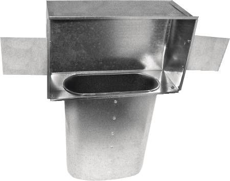 Duct Boot, Register, 6 in Dia, 4 in WD, 10 in LG, 30 gauge