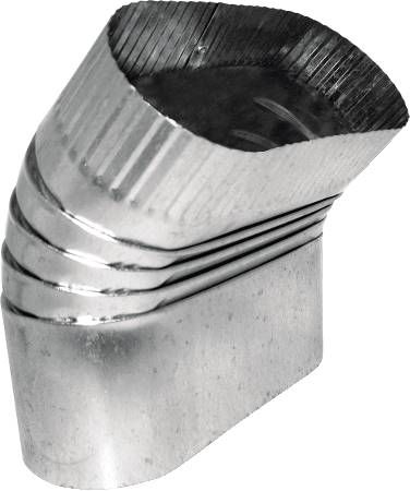 Duct Angle, Vertical Oval, Shortway, Steel, 8 in, 30 gauge