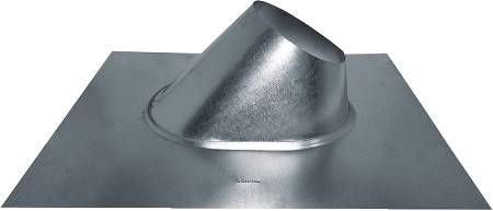 Duct Flashing, Roof Vent, 4 in, Galv Steel