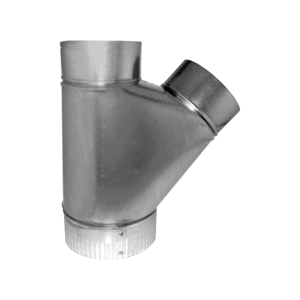Duct Wye, Flue, 7 in x 6 in x 4 in, FIP, 30 gauge THK