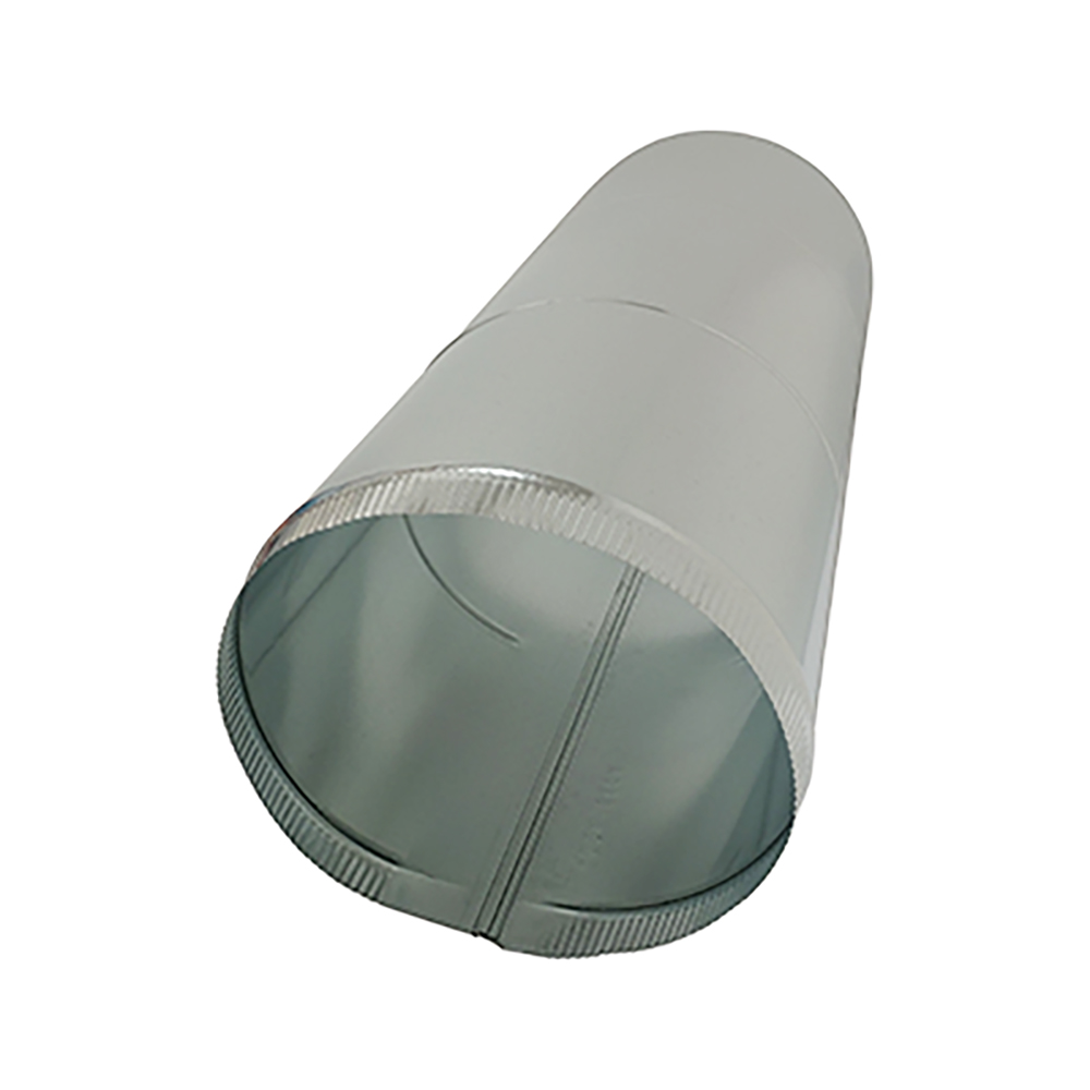 Duct Pipe, Single Wall, Snap Lock, 8 in, 5 ft LG, 26 gauge