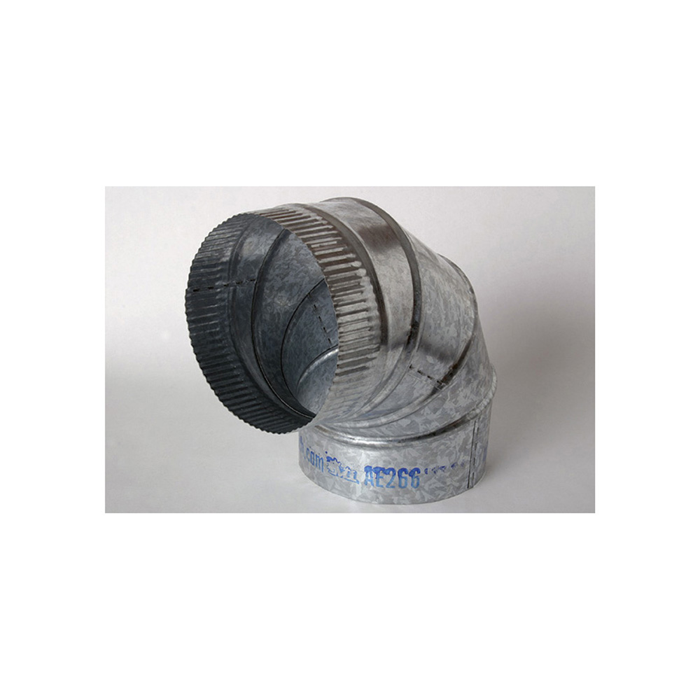 Duct Elbow, Adjustable, Round, 90 deg, 5 in, 26 gauge, ASTM A653