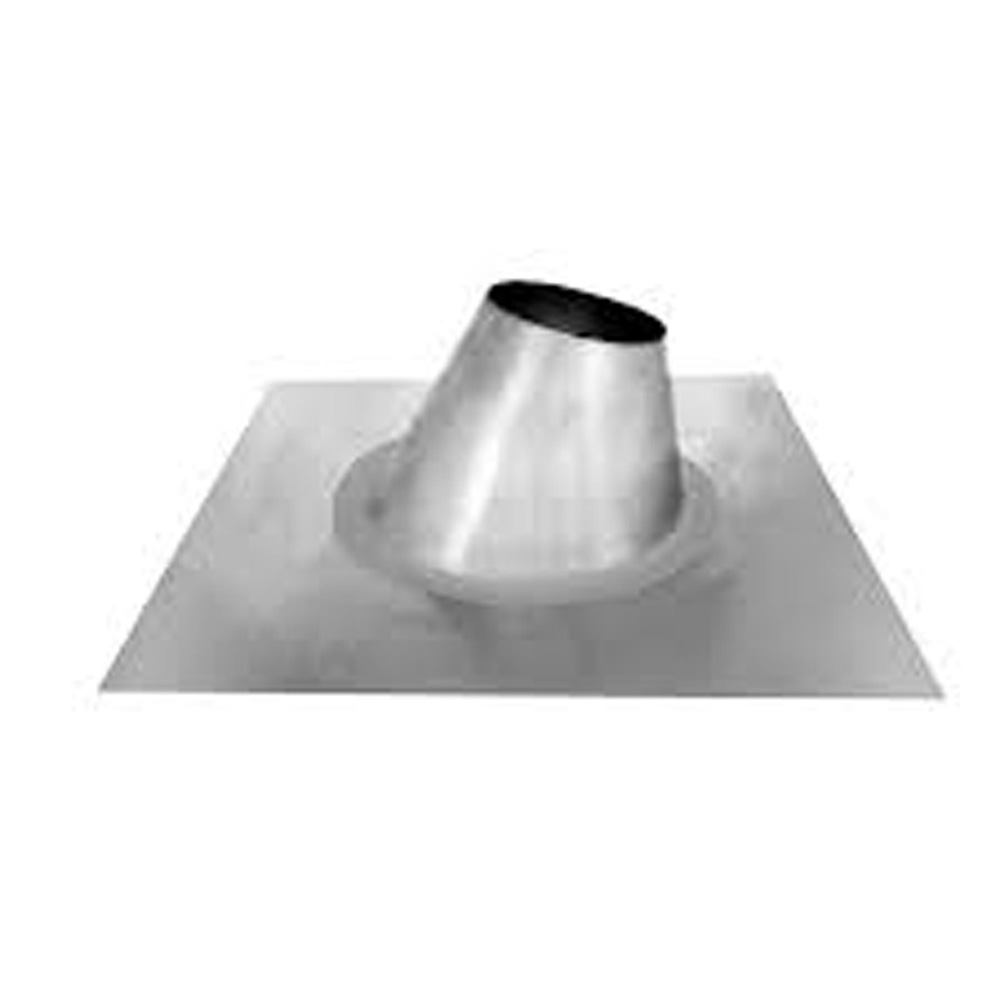 Duct Flashing, Adjustable Roof, 8 in, Galv Steel, Silver
