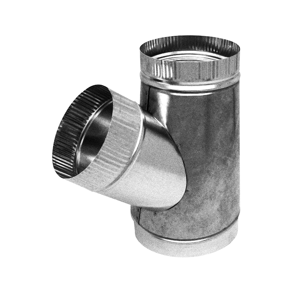 Duct Wye, Single Wall, 6 in x 4 in x 4 in, Stub, 28 gauge