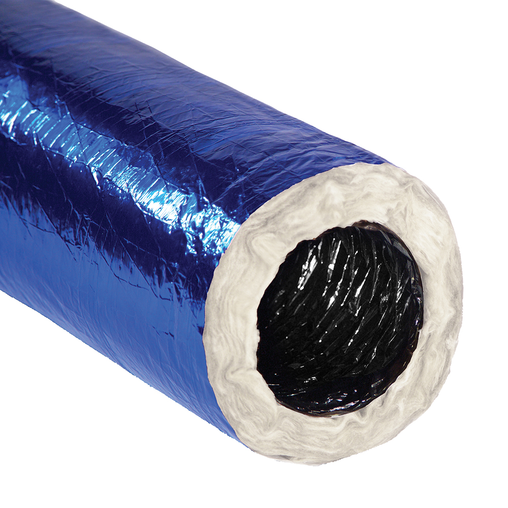 Flexible Duct, 20 in Dia, 25 ft LG, R8, 6000 fpm, Round