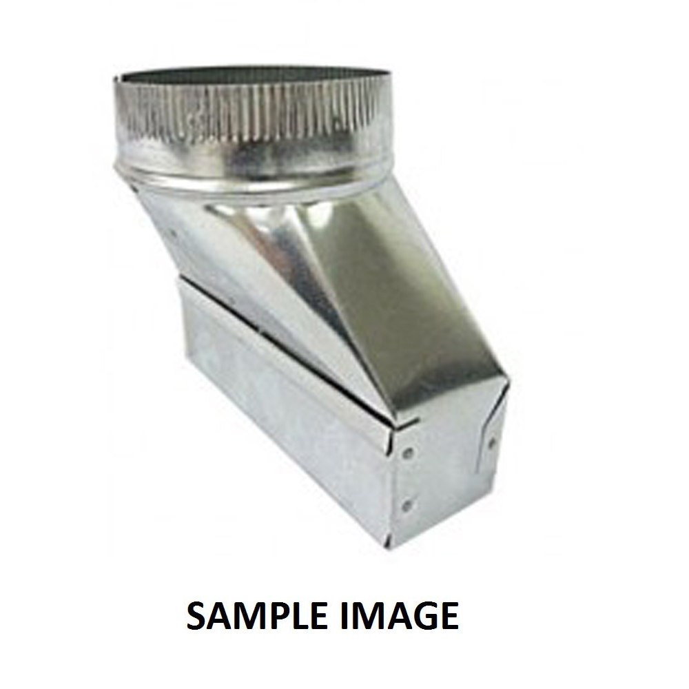 Duct Transition, Range Hood, 6 in Dia, 30 gauge, Galv Steel