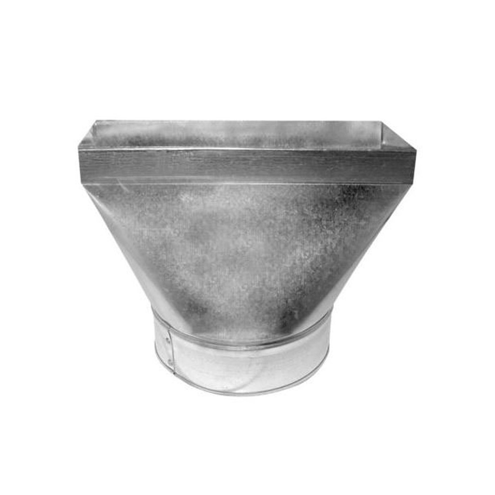 Duct Boot, Rectangular to Round Straight Stack, 7 in Dia