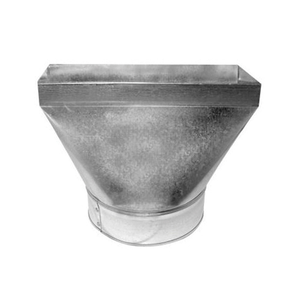 Duct Boot, Rectangular to Round Straight Stack, 8 in Dia