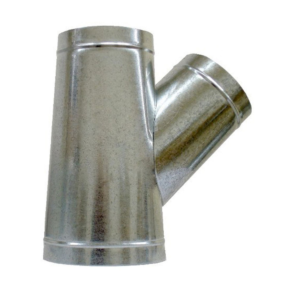 Duct Wye, Stub, Reducer, 10 in x 8 in x 4 in, Sheet Metal