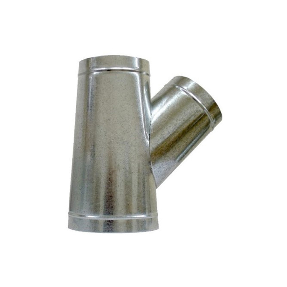 Duct Wye, Stub, Single Wall Reducer, 16 in x 14 in x 14 in
