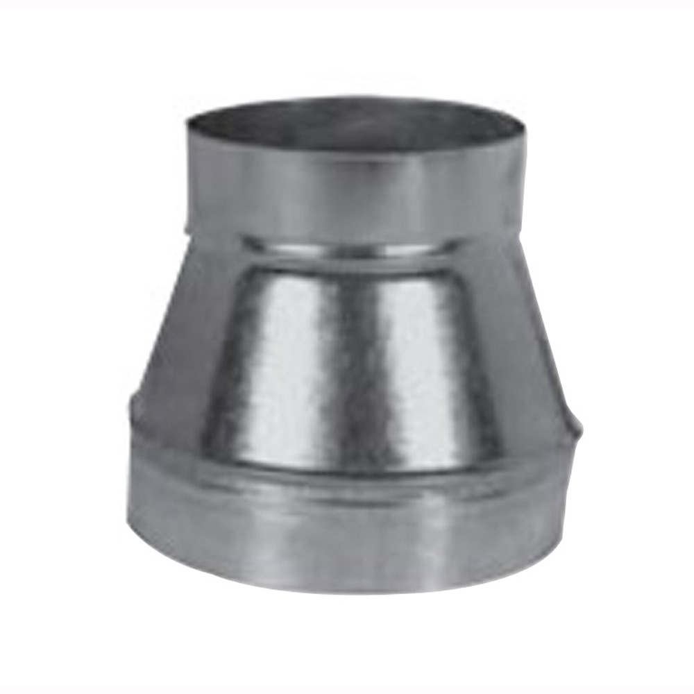 Duct Reducer, Single Wall Round, 7 in x 4 in, Sheet Metal