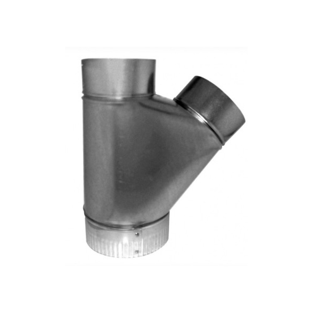 Duct Wye, Flue, 6 in x 6 in x 6 in, FIP, 30 gauge THK