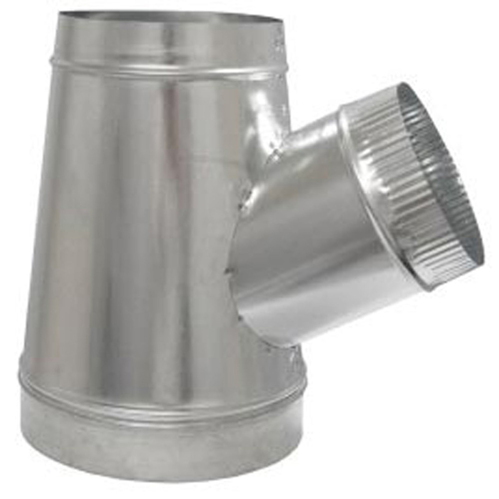 Duct Wye, 8 in x 8 in x 4 in, Hemmed x Crimped, 30 gauge THK