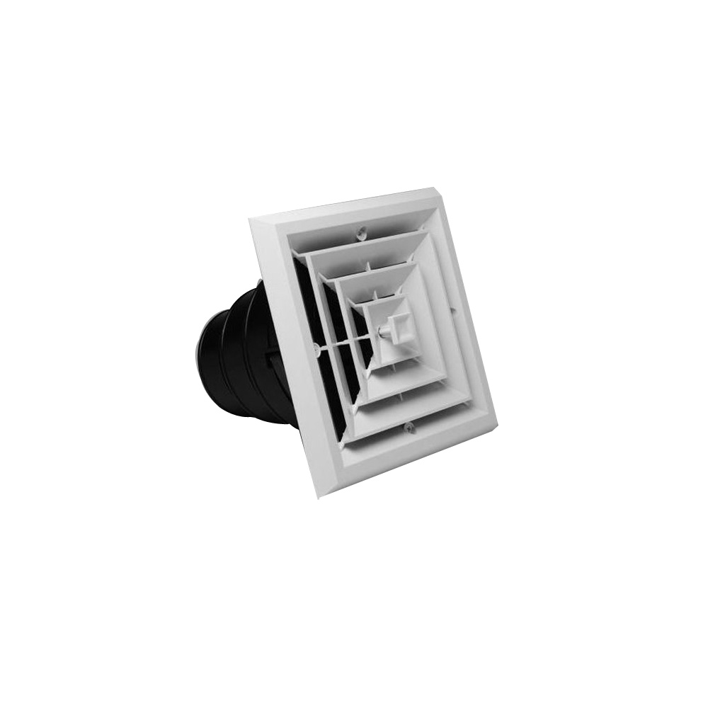 Diffuser, 4-Way, Ceiling, Square, Plastic, White