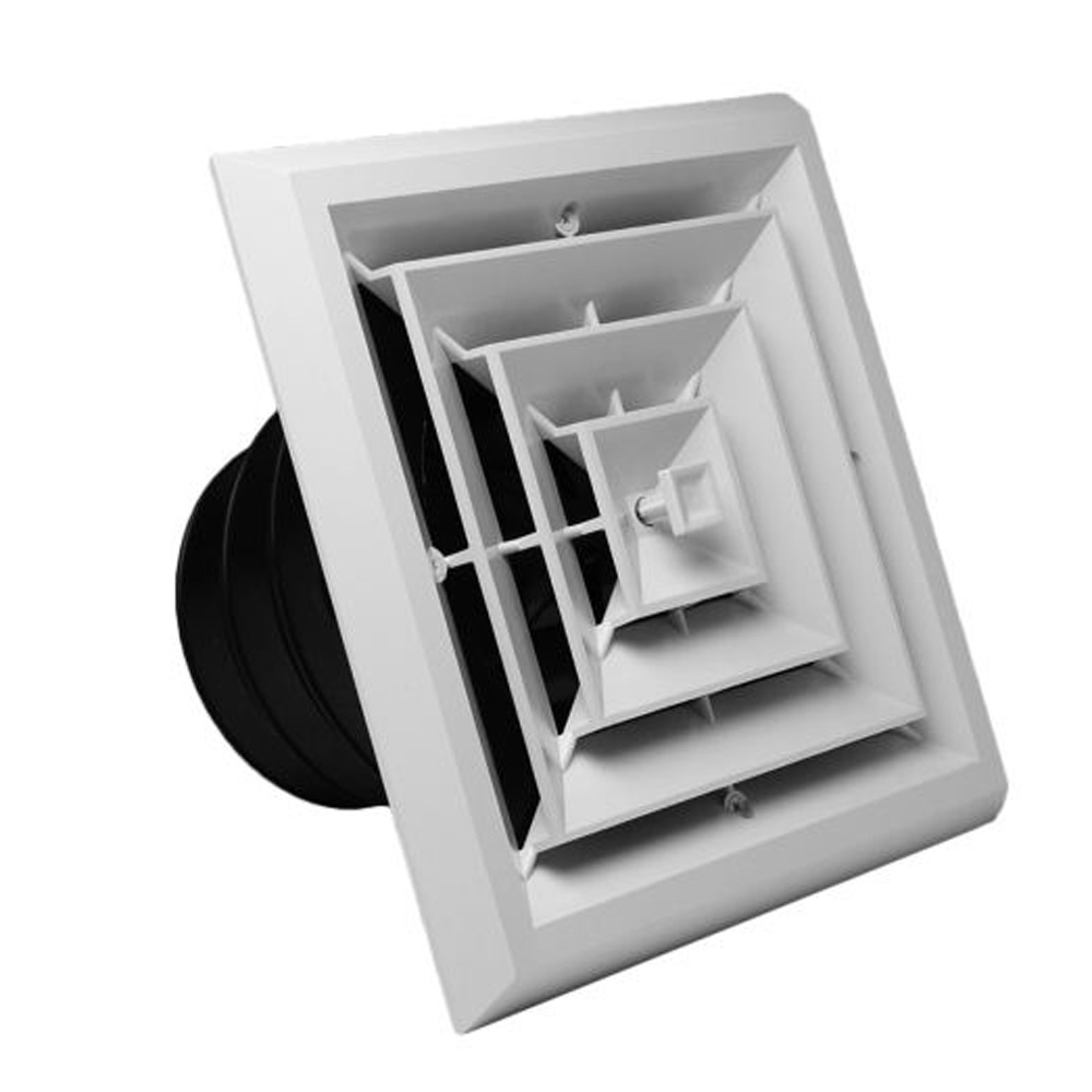Diffuser, 4-Way, Square, Polymer, White