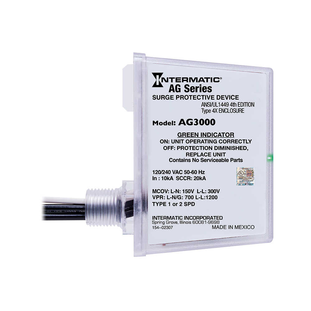 Surge Protector, Power, 120/240 VAC, 50/60 Hz, Polycarbonate