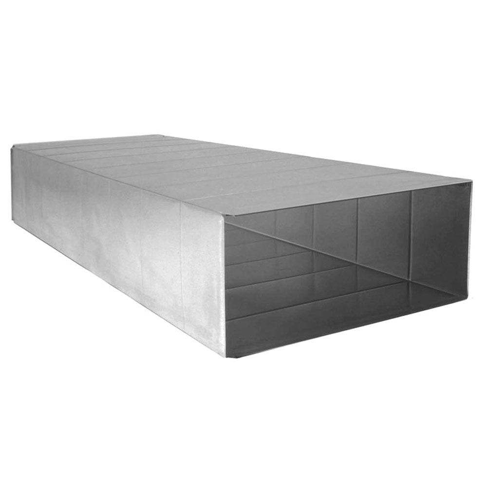 Duct, Beaded, Galv Steel, 22 in WD, 5 ft LG, 10 in HT