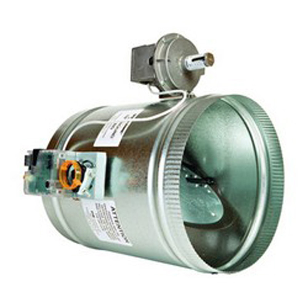 Duct Damper, Electronic Bypass, 14 in Dia, 24 gauge THK