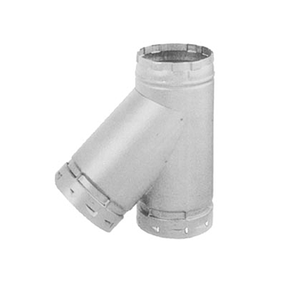 Duct Wye, Stub, Reducer, 8 in x 6 in x 4 in, Sheet Metal