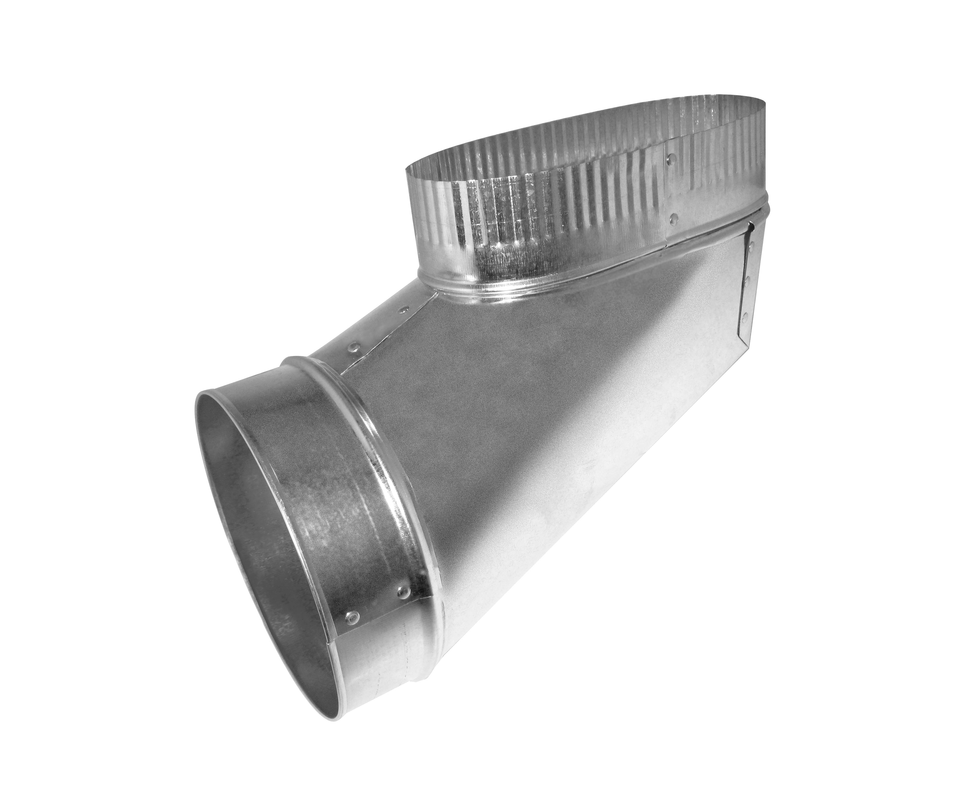 Duct Boot, Oval to Round Reverse, Non-Crimped, 6 in Dia