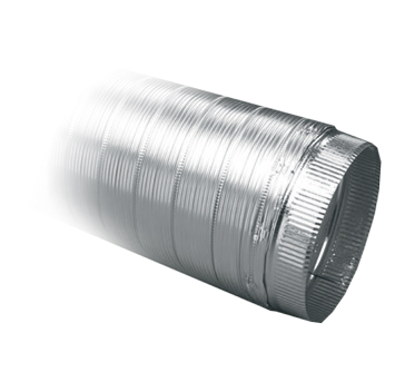 Duct Pipe, 4 in, 8 ft LG, Alum, Meets UL