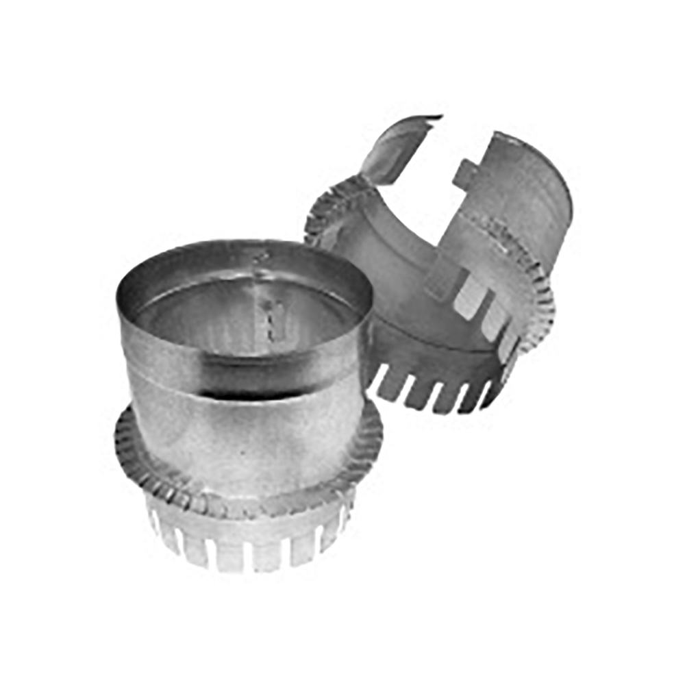 Duct Collar, Tab Lock, 4 in Dia, 30 gauge THK, Galv Steel